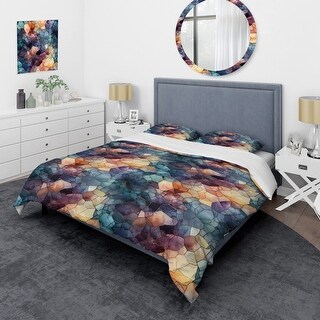 Designart "Moody Mosaic Ii Moody Patterns I" Glam Bedding Set With ...