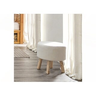 Contemporary Footstool Set of 2 with Angled Wooden Legs for Modern ...