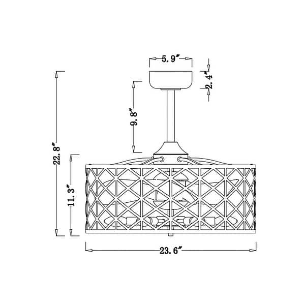 Clemente 24-inch Matte Gold 6 Lights 3 Blades Lighted Ceiling Fan with ...
