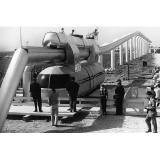 Trailblazer Monorail Black and White Gallery Wrapped Canvas - Bed Bath ...