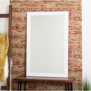 White Embossed Framed Mirror - Bed Bath & Beyond - 36556824