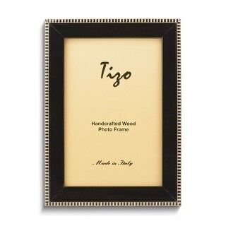 Curata Black with Black and White Border 4x6 Handcrafted Wood Photo ...