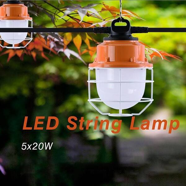 100W LED Temporary Construction Hanging Work Light Fixture Daylight ...