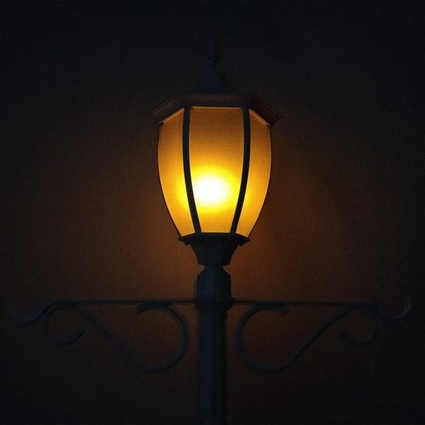 Sun-Ray Crestmont Flaming LED Solar Lamp Post Planter with Hanger - Bed ...