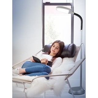 Brightech Litespan 53 in. Platinum Silver Industrial Dimmable LED Floor ...