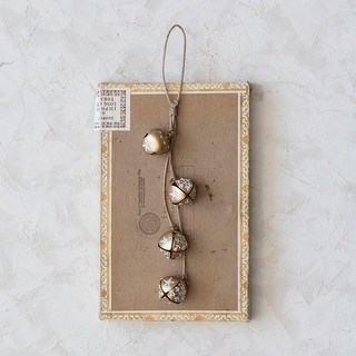 Hanging Metal Jingle Bells with Hand-Painted Stars/Snowflakes on Jute ...