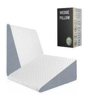 12-Inch Bed Wedge Pillow with High Density Foam, Stylish Chic Jacquard ...