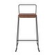 Robbie 2-Pack Modern Industrial Iron Bar Stool With Wood Seat (Walnut ...