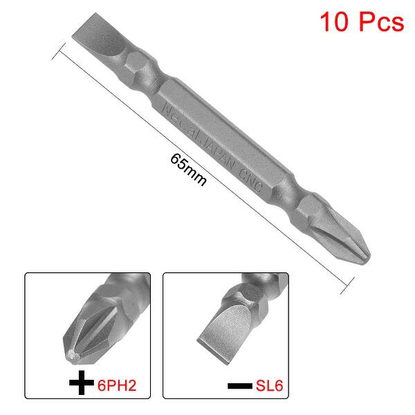 10Pcs 65mm Long S2 Magnetic Phillips-Slotted Screwdriver Bit 6PH2 SL6 ...