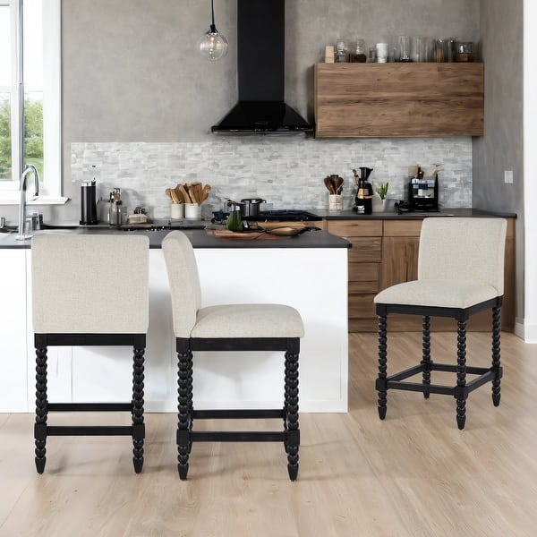 Chenille 26"H Spindle Legs Counter Stool - Bed Bath & Beyond - 40425618