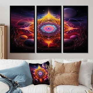 Designart - Cosmic Bliss Galactic Eruption - Boho Mandala Wall Art Set ...