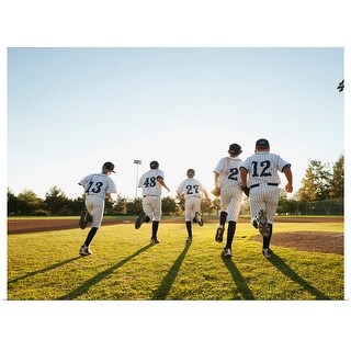 "Baseball players running on baseball diamond" Poster Print - Multi ...