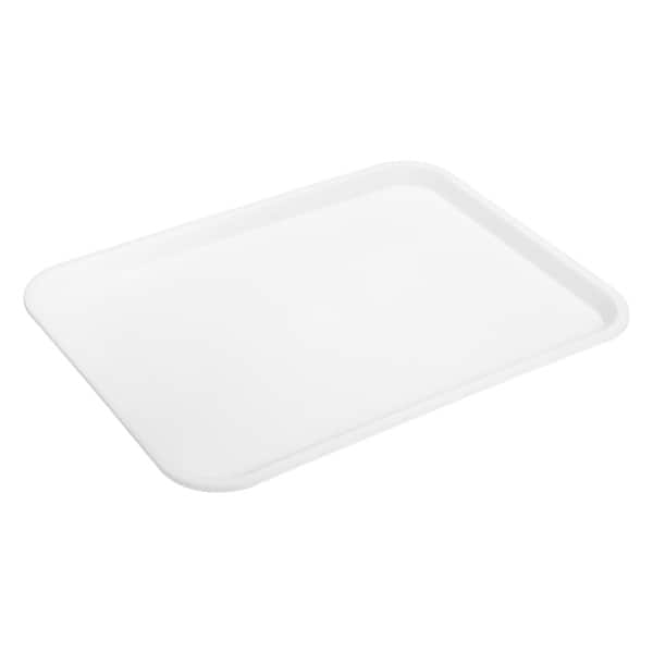 12" x 16" Plastic Fast Food Trays Bulk Rectangular Serving Trays, White ...