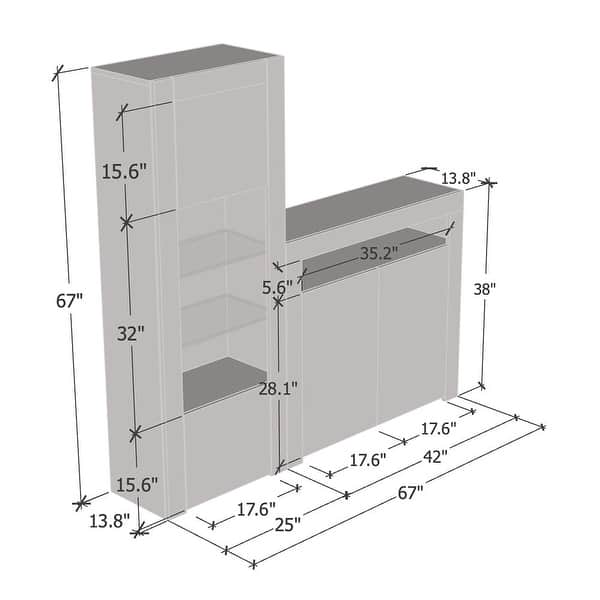 Milano Set 2D-BK Modern Wall Unit Entertainment Center - Bed Bath ...