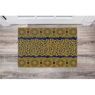 MINGLEOPARD NAVY & GOLD Doormat By Kavka Designs - Bed Bath & Beyond ...