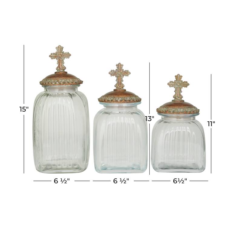 Brown Polystone Traditional Decorative Jars ( Set of 3) - S/3 15", 13 ...