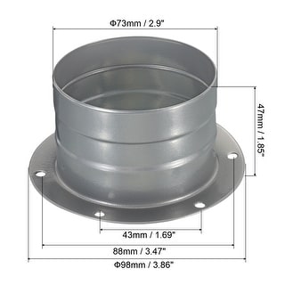 Duct Connector Flange Straight Pipe Flange Round Ventilation Duct ...