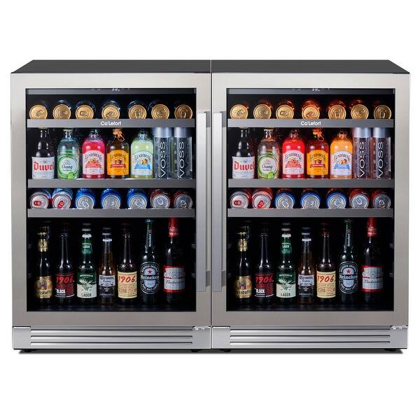Ca'Lefort 48 inch Dual Zone 440-Cans Beverage Cooler Side-by-Side Refrigerators Built-In or ...