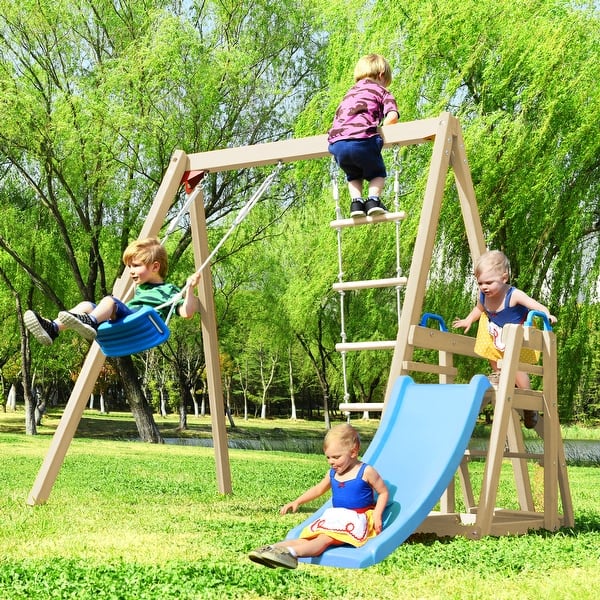 plastic swing sets with slide