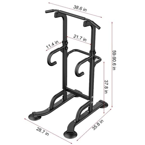 Power Tower Dip Stand Station Height Adjustable Pull Up Bar ...