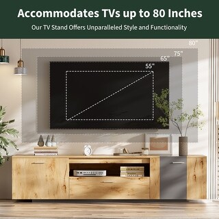 TV Stand Television Console Table with Cabinets & Drawer for Living ...