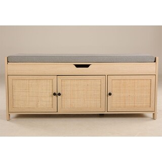 Shoe Storage Bench, Adjustable Shelf Entryway Bench with Cushion - Bed ...