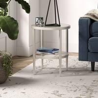 Hera 19.63'' Wide Round Side Table with Clear Glass Shelf - On Sale - Bed Bath & Beyond - 36557377