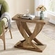 Wood End Side Table with Cross Fishtail Support, Farmhouse Design ...