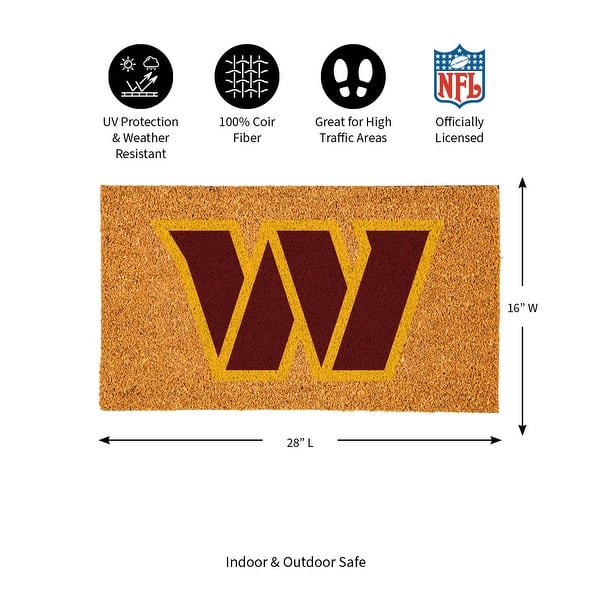 Coir Door Mat, 16"x 28", Washington Commanders - 28" x 16" - Bed Bath ...