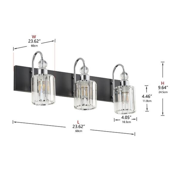 Modern Chrome 3-Light Cylinder Textured Glass Style Vanity Lighting ...