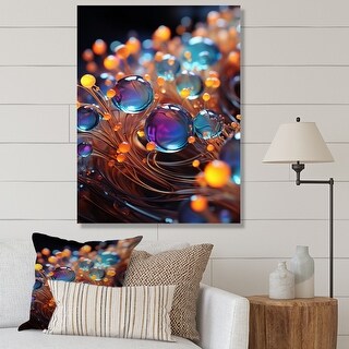 Designart "3D Molecules Macro Photography I" Abstract Shapes Wall Decor ...
