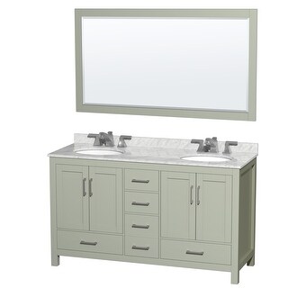 Wyndham Collection Sheffield Double Vanity Set, 58-inch Mirror - Bed ...