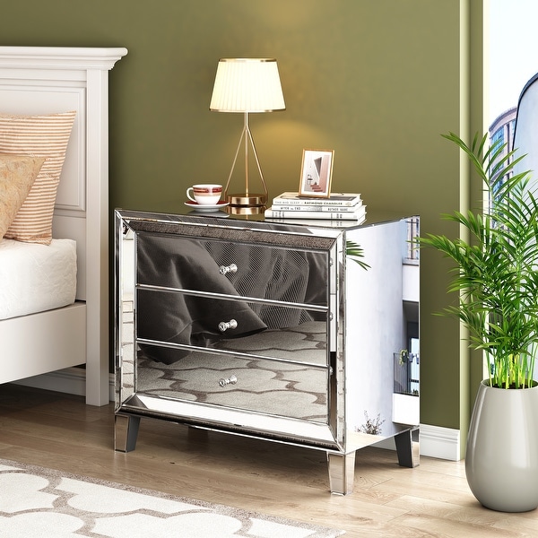 Wide mirrored nightstand store