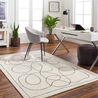 Davallia Handmade Modern Contours Wool Area Rug - Bed Bath & Beyond ...