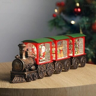 Train Snow Globe with Swirling Glitter, 6H Timer, Lighted Christmas ...