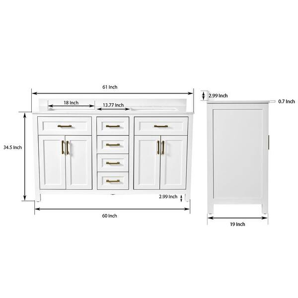 Acroma 60'' Fully Assembled Bathroom Vanity Set with Ceramic Double ...