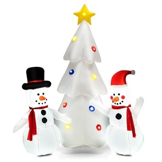 Inflatable Christmas Double Snowmen Decoration with Built-in Rotating ...