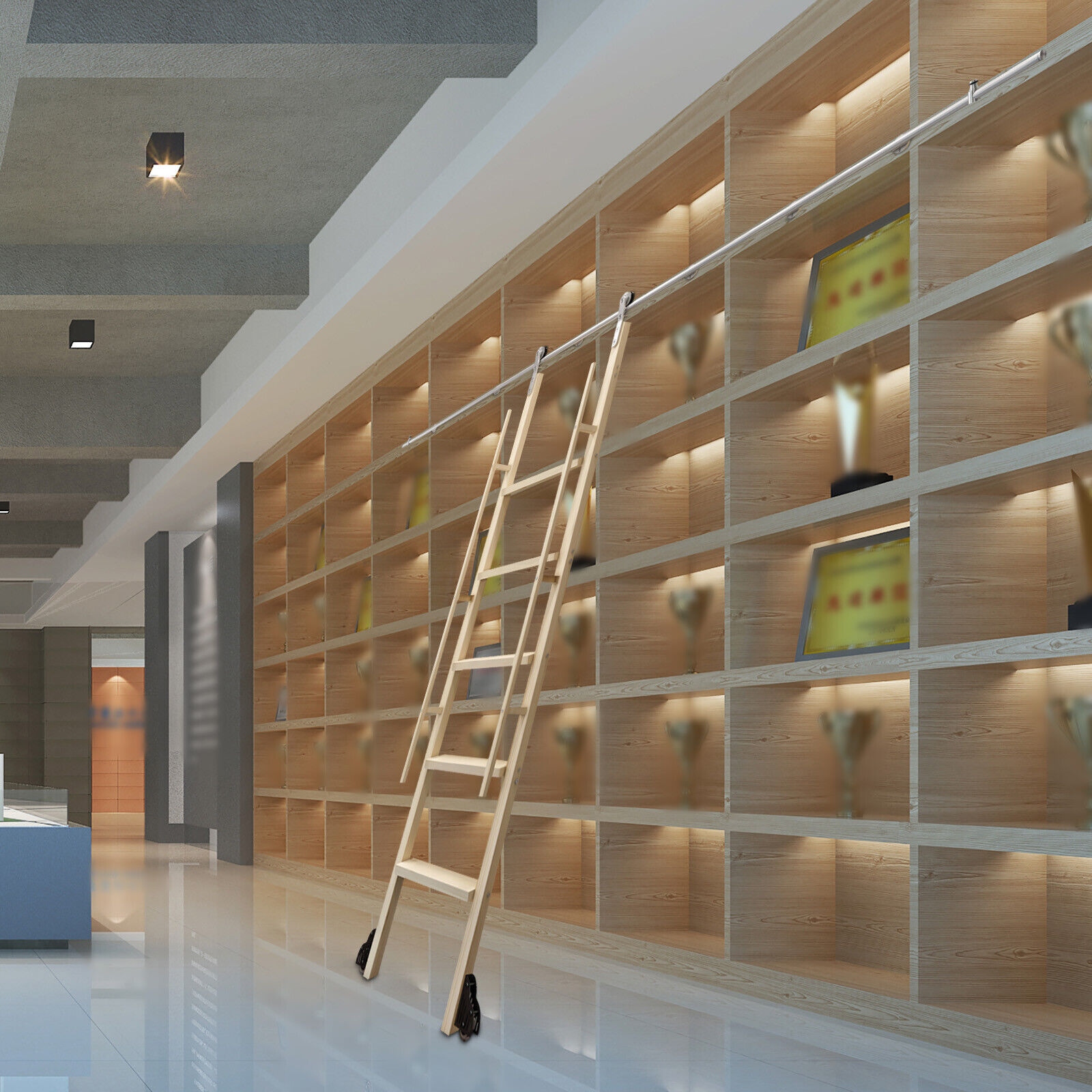 3m 10ft Sliding Hardware Rolling Library Kit No Ladder Bed Bath