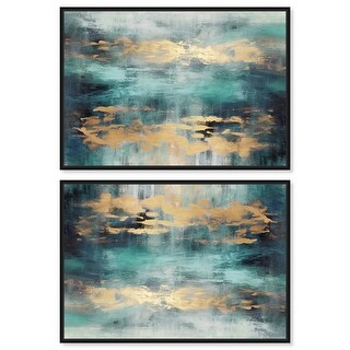 Mermaid Lagoon Long Swim Set Canvas Coastal Abstracts by Art Remedy ...