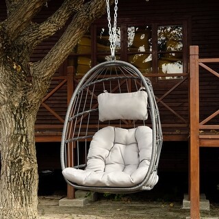 Indoor Outdoor Wicker Rattan Swing Chair - Bed Bath & Beyond - 35807272