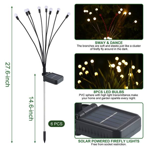 Solar LED Swaying Firefly Light for Path Landscape, Yard Patio Pathway ...
