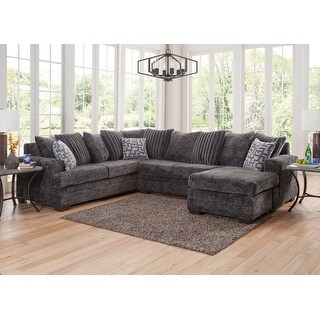 Dacey Charcoal Fabric Sectional - Bed Bath & Beyond - 39432223