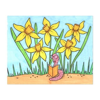 Book Worm Illustrations Daffodils Floral Botanical Art Print/Poster ...
