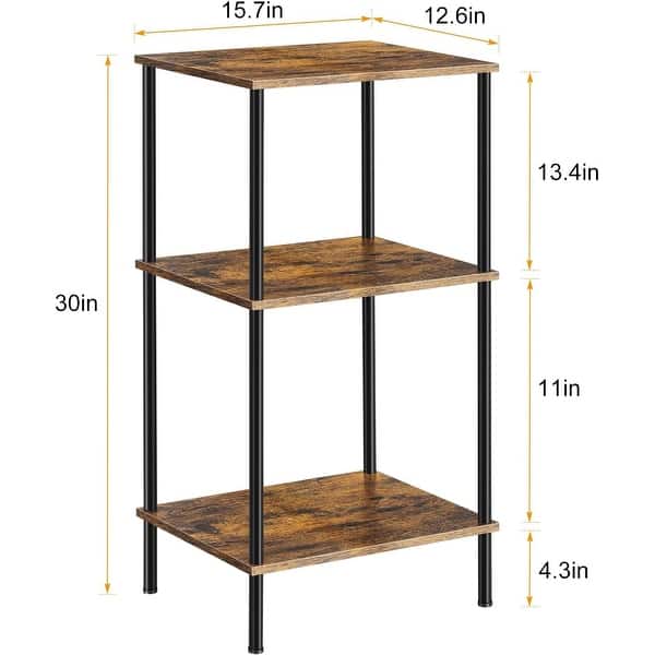 3-Tier Tall Side Table with Storage - Bed Bath & Beyond - 38234125