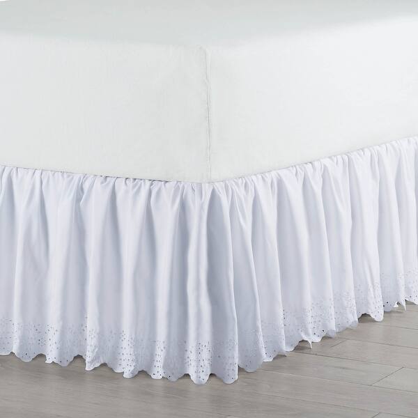 Martex Eyelet White Bed Skirt - Bed Bath & Beyond - 33635175