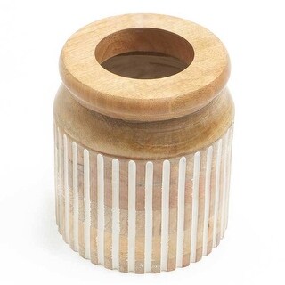 Expobazaar Handmade Isma Jar - Decorative Mango Wood Vase - Bed Bath ...