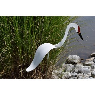 24" White and Black Crane Garden Stake - Bed Bath & Beyond - 32228949