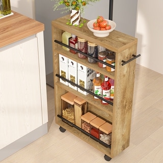 Slim Storage Cart, Rolling Narrow Kitchen Cart on Wheels - Bed Bath ...