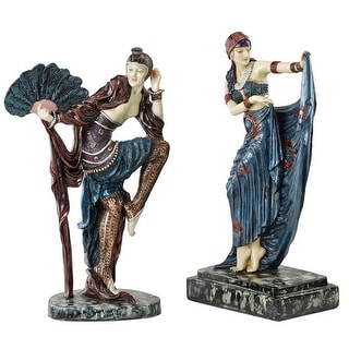 Design Toscano Sunburst and Fan Dancer Art Deco Dancer Sculpture - Bed ...