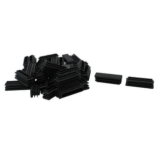 35pcs 15 x 50mm Plastic Rectangle Ribbed Tube Inserts End Cover Cap ...